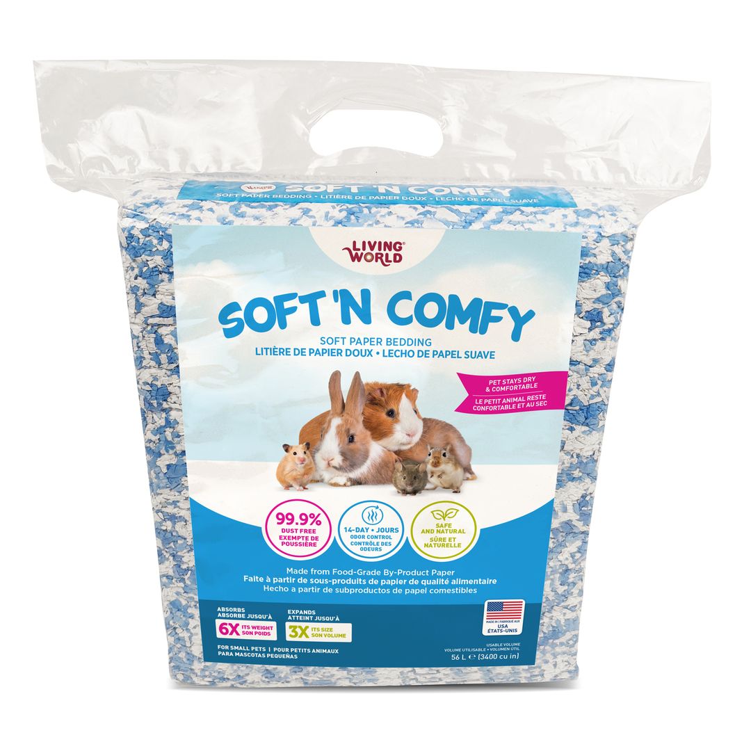 LIVING WORLD SOFT 'N COMFY SMALL ANIMAL PAPER BEDDING - BI-COLOUR - 56 ...