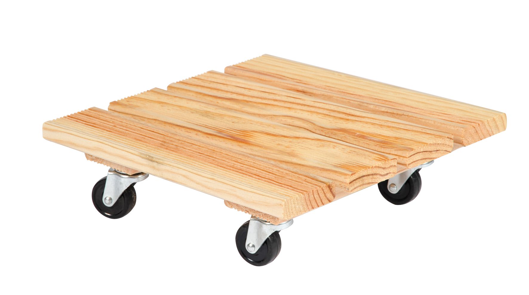 SUPPORT A ROULETTES CARRE BOIS NATUREL 30CM